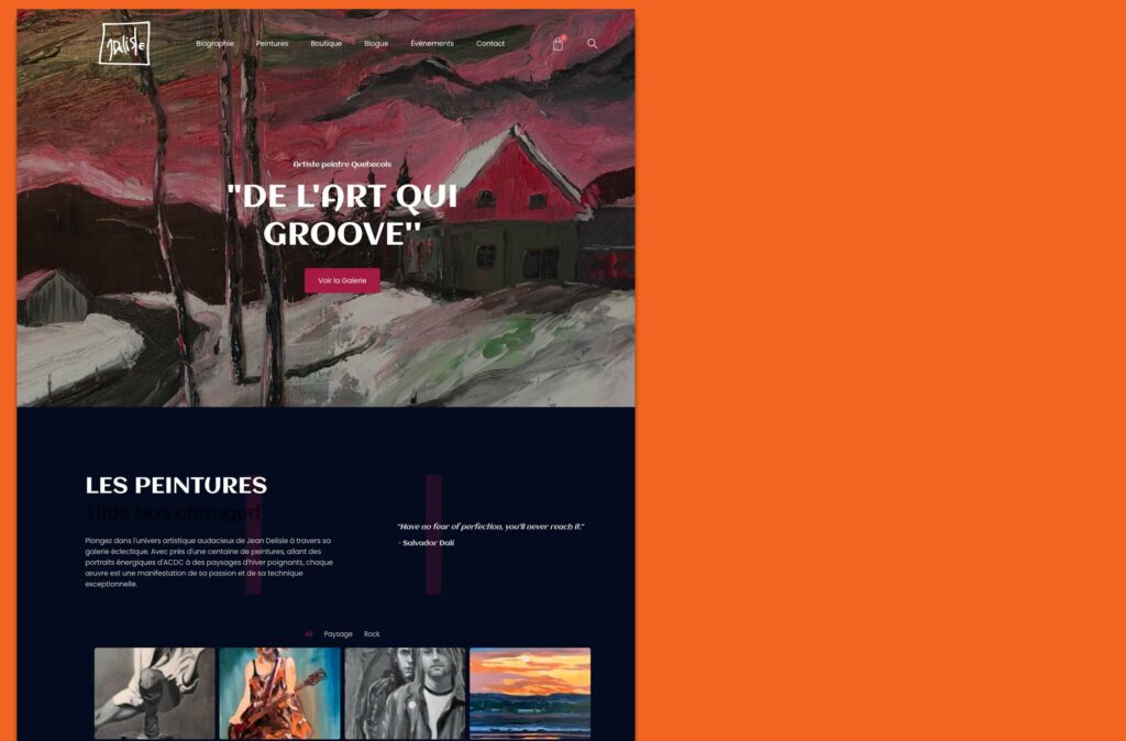 Artist Website Design example - Portfolios for Painters & Creators